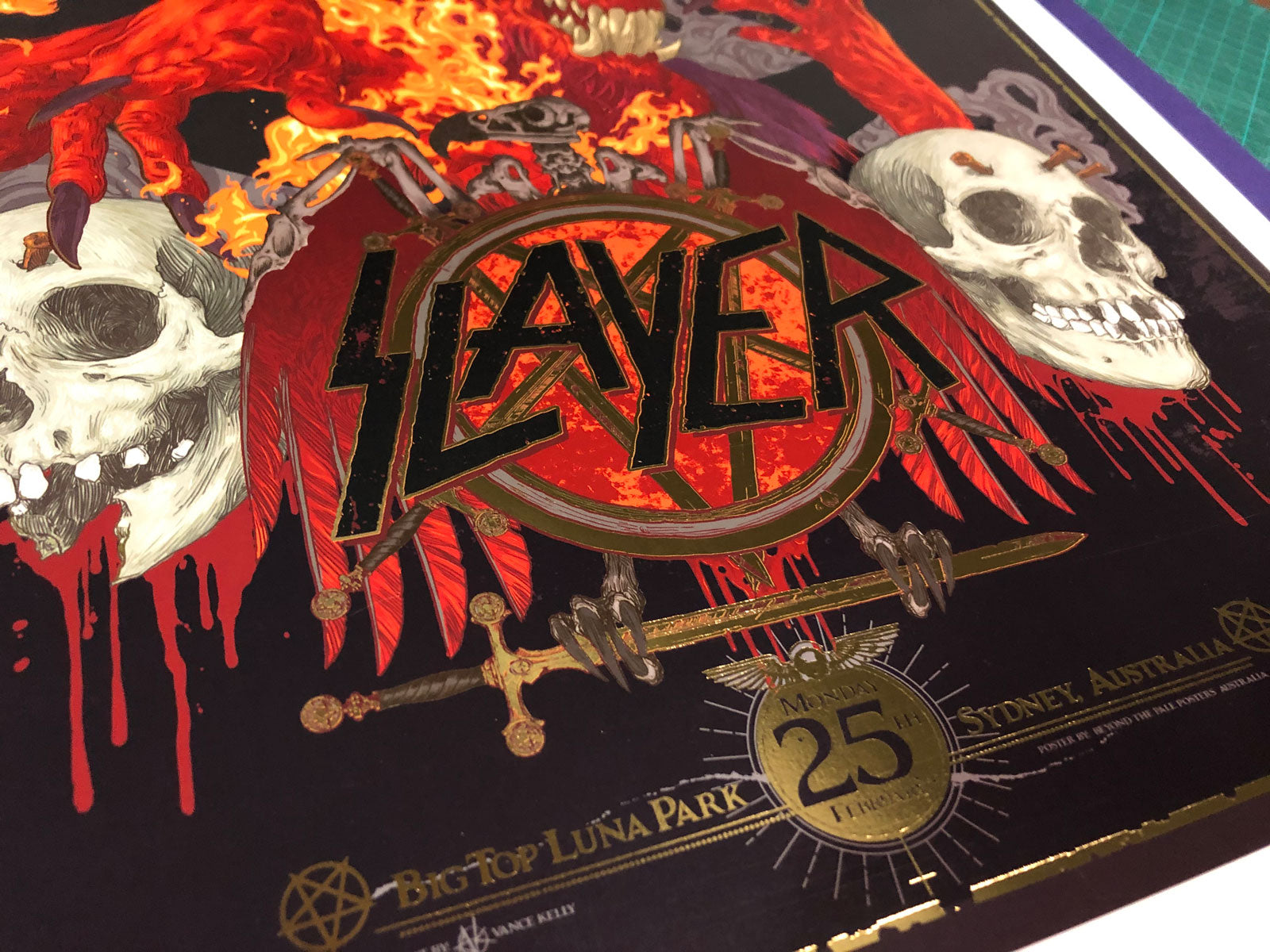 Slayer, affiche officielle Tour 2013 (Sydney) par l'artiste Vance Kelly ...